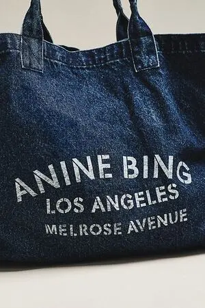 ANINE BING Leo Denim Tote Bag - Dark Blue