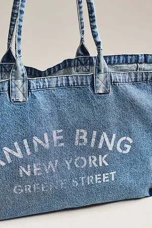 ANINE BING Leo Denim Tote Bag - Shadow Blue