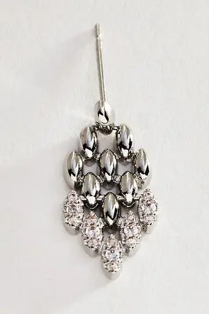 Anthropologie Textured Crystal Post Earrings - Silver