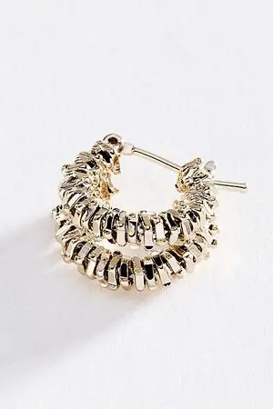 Anthropologie Textured Double Hoop Earrings