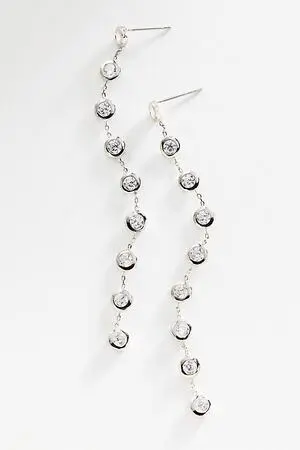 ANTHROPOLOGIE Bezel Crystal Drop Earrings