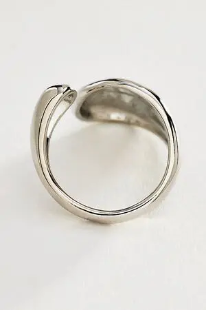 Anthropologie Molten Statement Ring - Silver