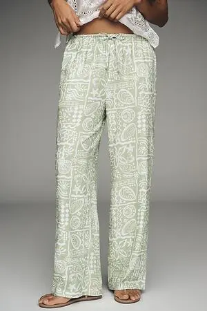 EN ELLY Patterned Wide-leg Pull-on Pants