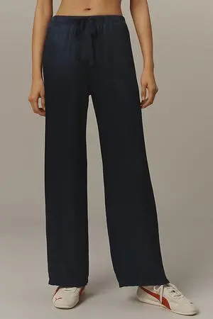 Michael Stars Jacqueline Satin Wide-leg Pants - Navy
