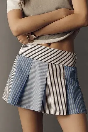 ROWING BLAZERS Mixed Stripe Pleated Mini Skirt