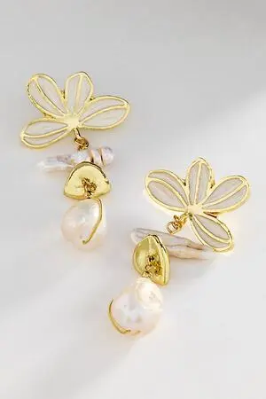 Hawaiian Floral Drop Earrings