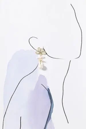 Anthropologie Pearled Blossom Earrings