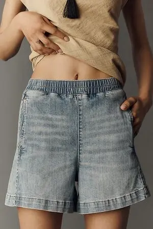 PILCRO Izzie Relaxed Pull-on Shorts - Light Denim