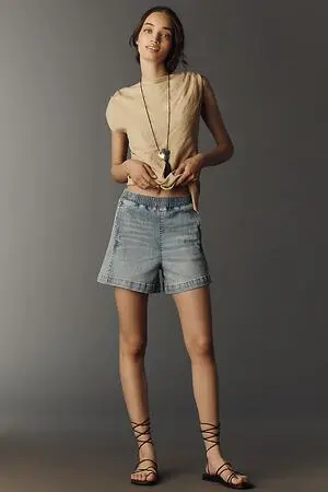 PILCRO Izzie Relaxed Pull-on Shorts - Light Denim