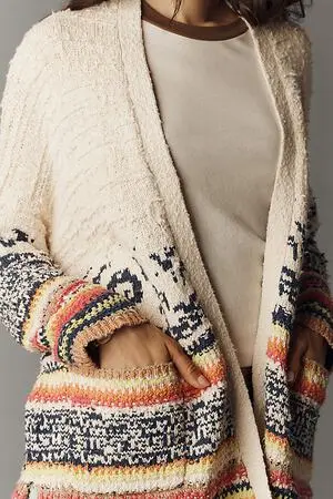 PILCRO Longline Open-front Cardigan Sweater