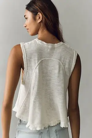 PILCRO Crew-neck Swing Tank Top - Ivory