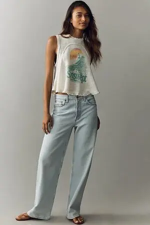 PILCRO Crew-neck Swing Tank Top - Ivory