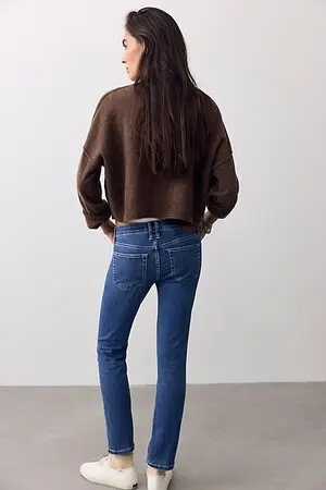 Free People We The Free Paloma Low-rise Cigarette Jeans - Indigo