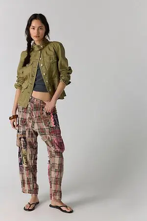 Distressed Plaid Pants