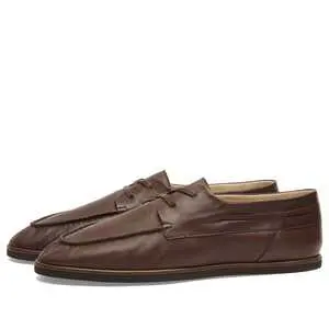 Auralee Leather Deck Shoes - Brown