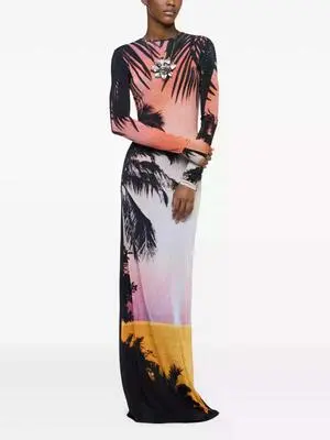 Rabanne Thunderstorm-printed Maxi Dress