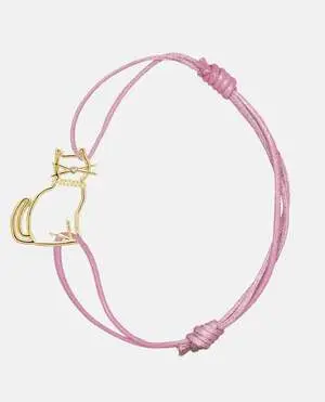 ALIITA Cat Charm Cord Bracelet - Rose