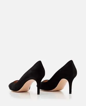 GIANVITO ROSSI 70" Suede Pointed-toe Pumps - Nero