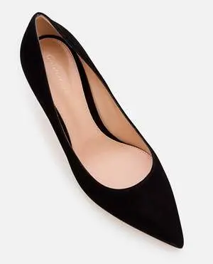 GIANVITO ROSSI 70" Suede Pointed-toe Pumps - Nero