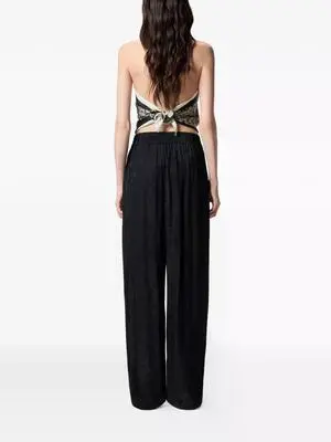 Pinko Floral Jacquard Wide Leg Trousers