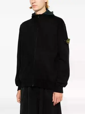 Stone Island Compass Patch Zip-up Hooded Jacket
