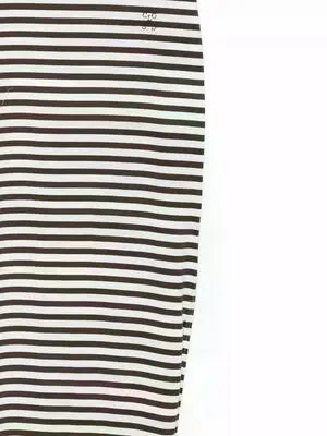 Closed Striped Logo-print Dress - Brown