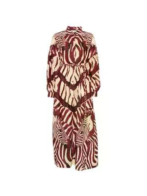 CONNOR&BLAKE Zebra-print Braided-belt Maxi Dress