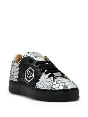 Philipp Plein Lace-up Leather Sneakers - Grey