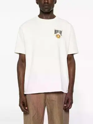 Rhude Logo-print T-shirt - Neutrals