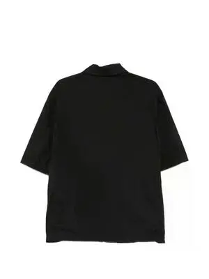 TEN C Mid Layer Zip-up Pocket-detail Shirt - Black