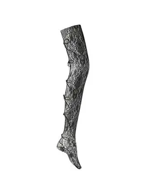 PAULINE DUJANCOURT Floral-lace Tights - Black