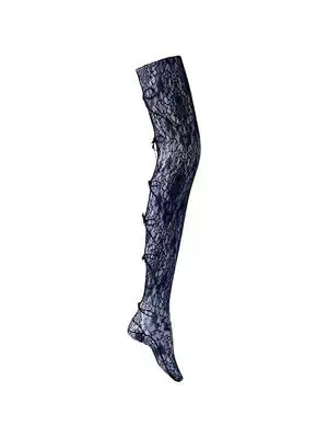 PAULINE DUJANCOURT Floral-lace Tights - Blue