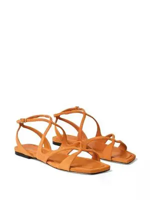 JIMMY CHOO Ayla Suede Flat Sandals - Orange