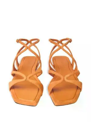 JIMMY CHOO Ayla Suede Flat Sandals - Orange
