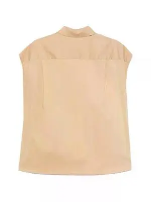 SEMICOUTURE Lottie Cap-sleeve Button-down Shirt - Neutrals