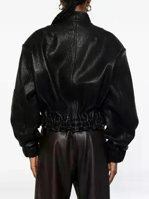 DUCIE Frankie Pebbled Leather Jacket - Black