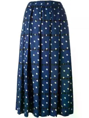 Comme Des GarçOns Polka-Dot Pleat Skirt - Blue | Editorialist