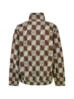 BREATH Block-check Pile Jacket - Brown