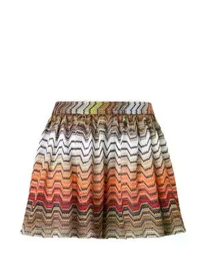 Missoni Zig-zag Pattern Mini Skirt - Brown
