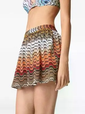 Missoni Zig-zag Pattern Mini Skirt - Brown