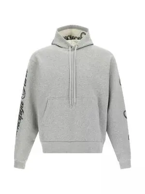 Balenciaga Embroidered Cotton Hoodie - Grey