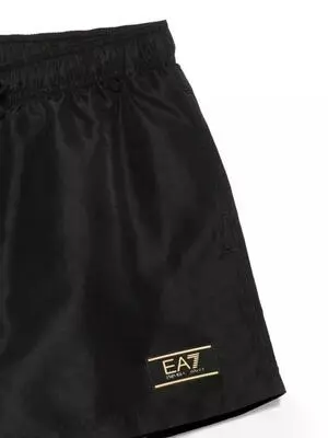 EA7 Logo-patch Drawstring Swim Shorts