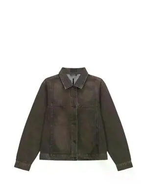 RtA Valentiano Logo-embroidered Denim Jacket - Brown