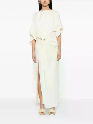 Brandon Maxwell Draped Cuff-link Detail Dress - Neutrals