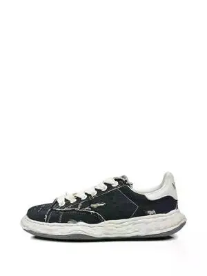 Mihara Yasuhiro Charles Og Sole Ripped-canvas Sneakers - Black