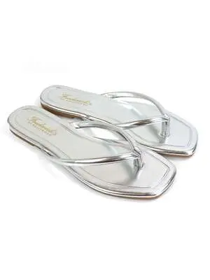 Frederick's Of Hollywood Tallulah Thong Sandals - Silver