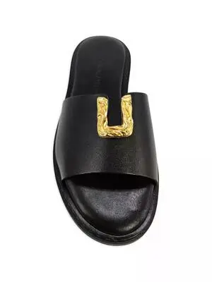 MADISON MAISON Hammered-hardware Leather Sandals - Black