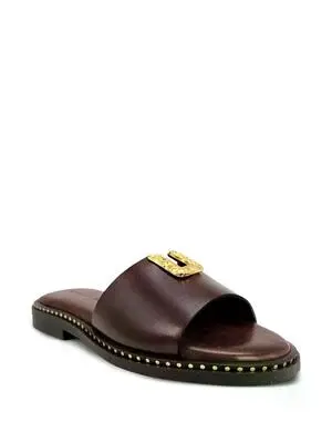 MADISON MAISON Hammered Hardware Sandals - Brown