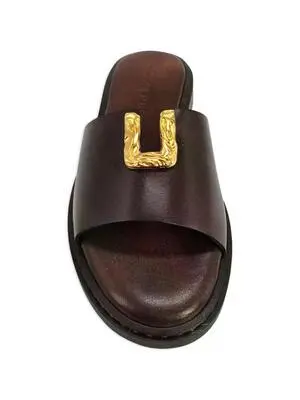 MADISON MAISON Hammered Hardware Sandals - Brown