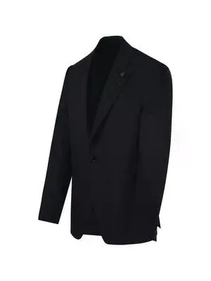 LARDINI Single-breasted Blazer - Black